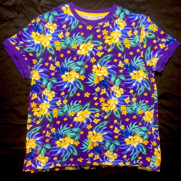 Club Room | Shirts | Mens Large Club Room Purple Floral Print T Shirt ...
